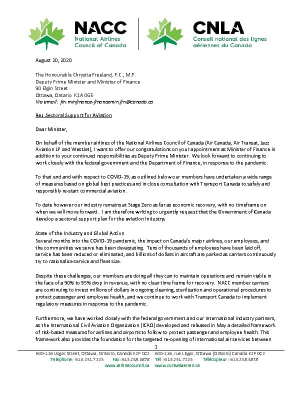 Letter to Minister Freeland August 20 2020 EN – National Airlines ...