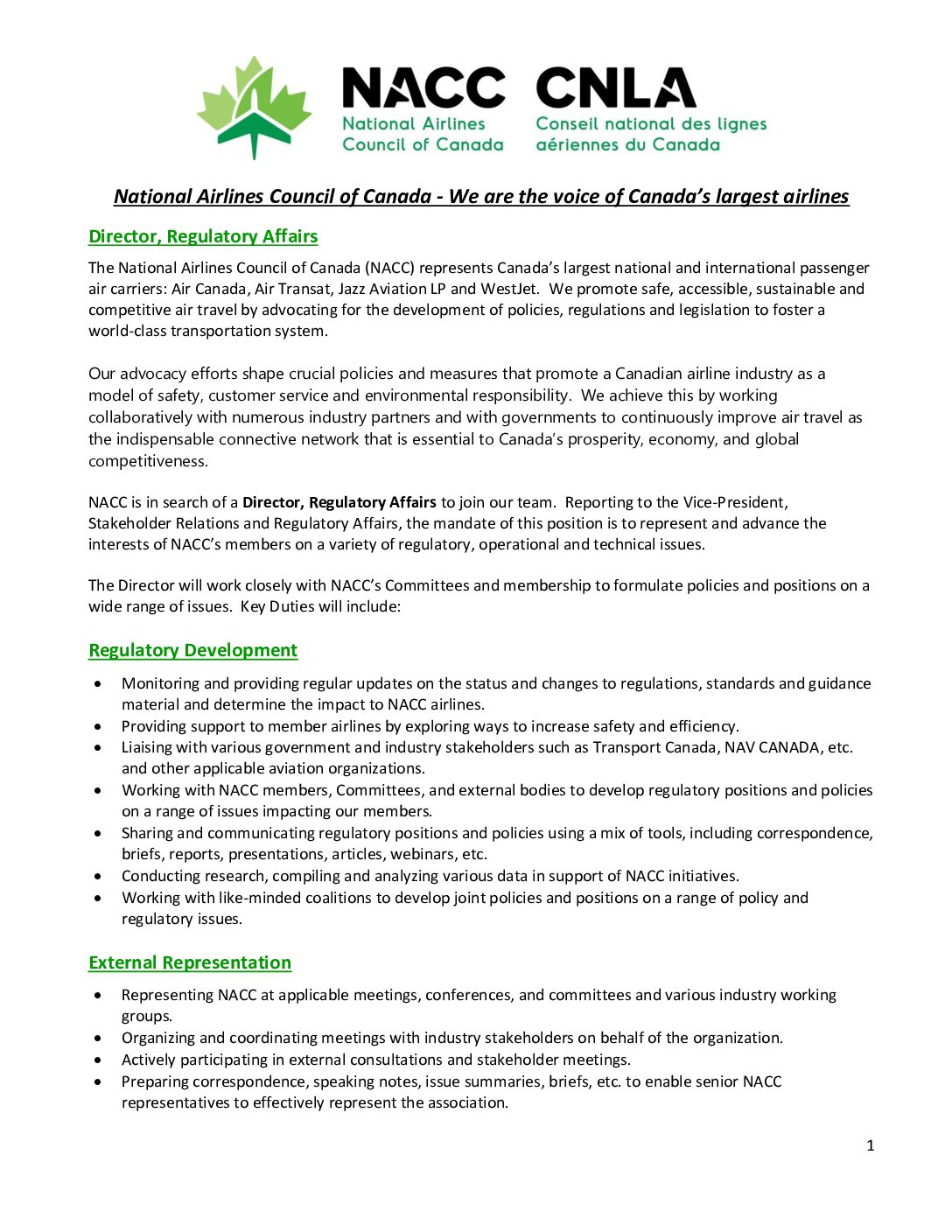 NACC - National Airlines Council of Canada